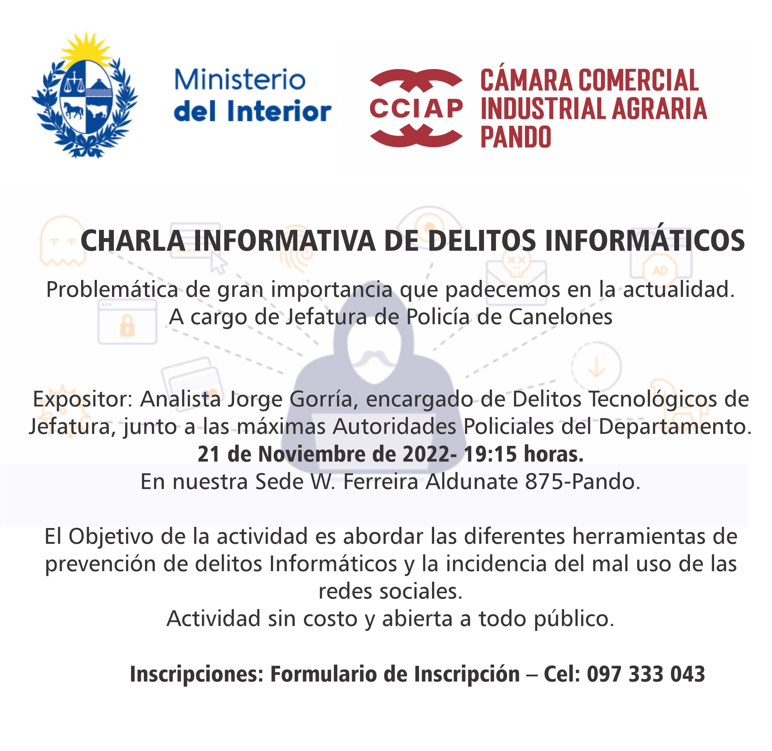 Charla Informativa de Delitos Informáticos - CCIAP - Cámara de Pando