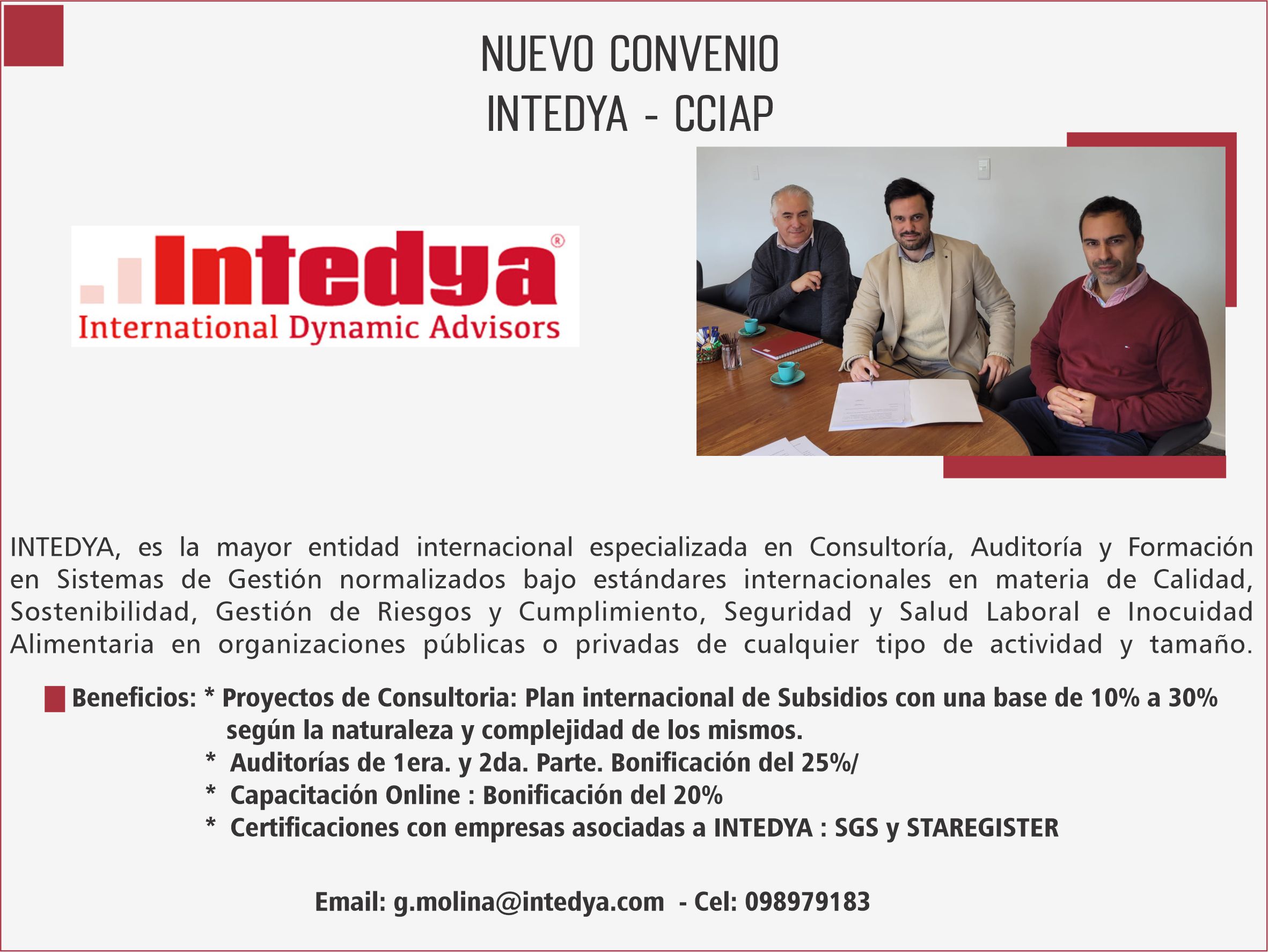Nuevo Convenio INTEDYA - CCIAP - CCIAP - Cámara de Pando
